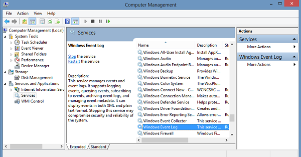 Event Log Service Is Unavailable Windows 7
